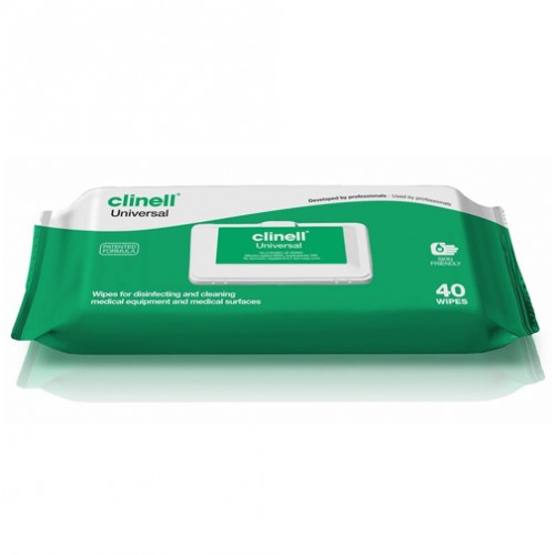 Clinell Universal Sanitising Wipes (green/white) x 40
