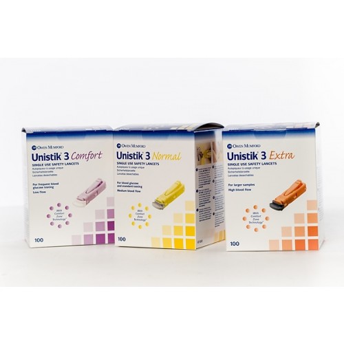 Lancets - Unistik 3 (box of 100) - 3 Types